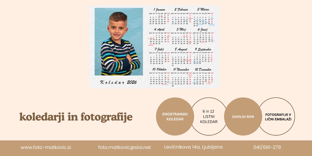 Koledarji in fotografije | FOTO MATKOVIČ – fotografski studio s tradicijo